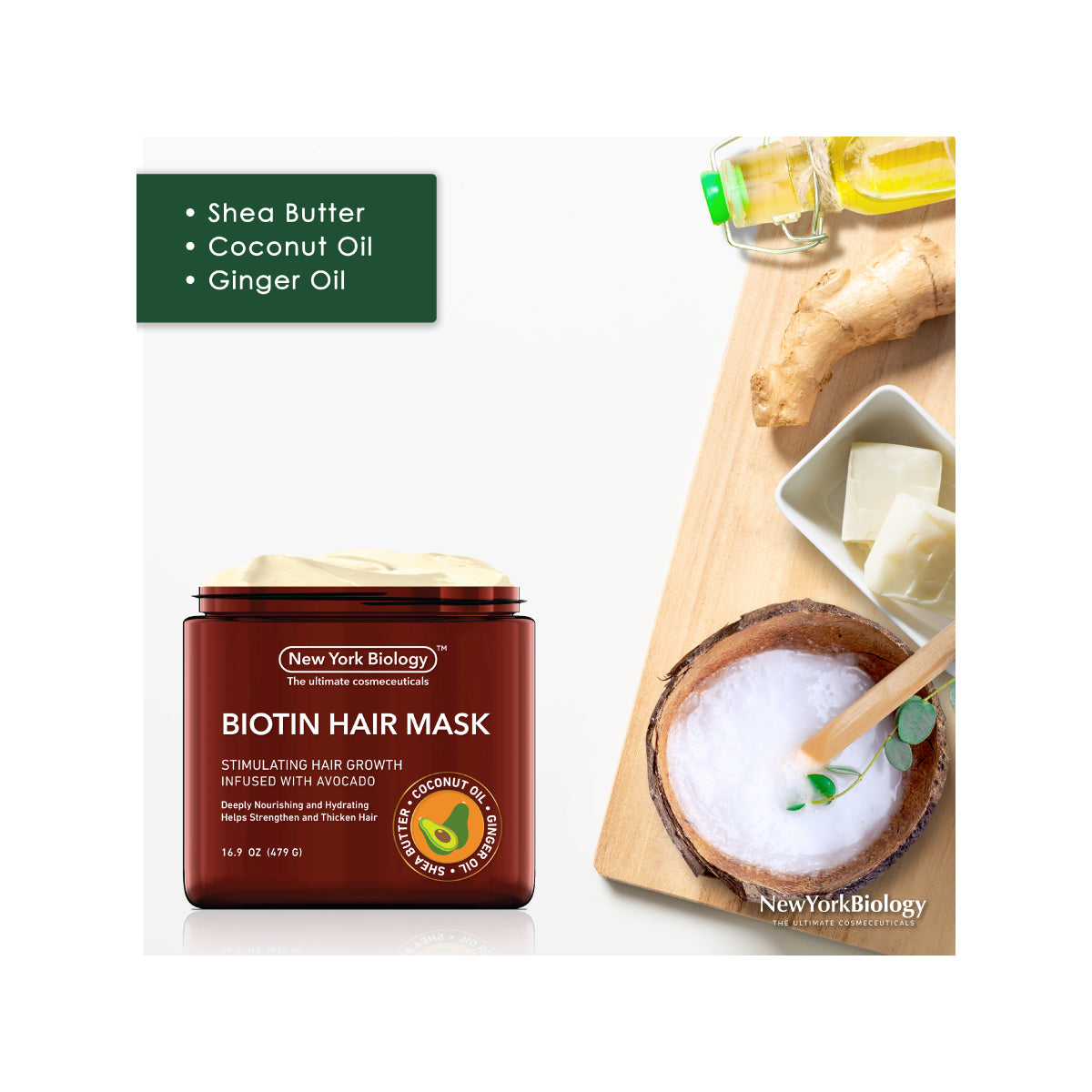 Biotin Hair Mask 16 oz – New York Biology